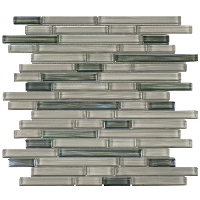 Symple Stuff Talence Random Sized Glass Linear Mosaic Wall Tile | Wayfair